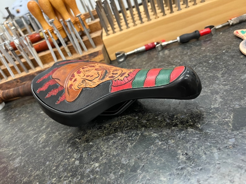 Freddy Krueger Hand Tooled Leather Bmx Seat - Etsy