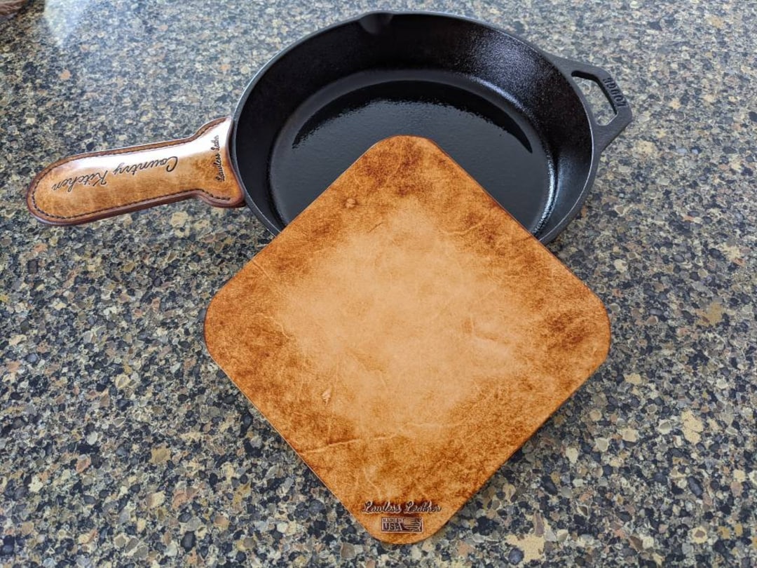 Rustic Leather Trivet. - Etsy