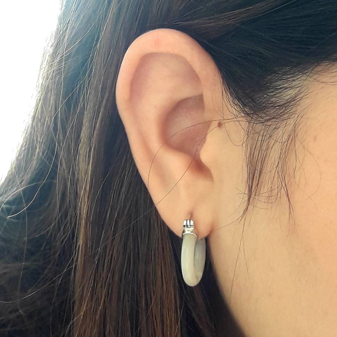 Bridel Hoops in White Pearl Tortoise Acetate Tortoise Shell | Etsy