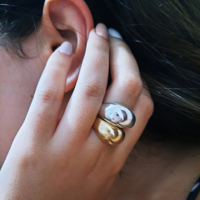 Dome Ring 925 Sterling Silver Dome Ring Gold Dome Ring - Etsy