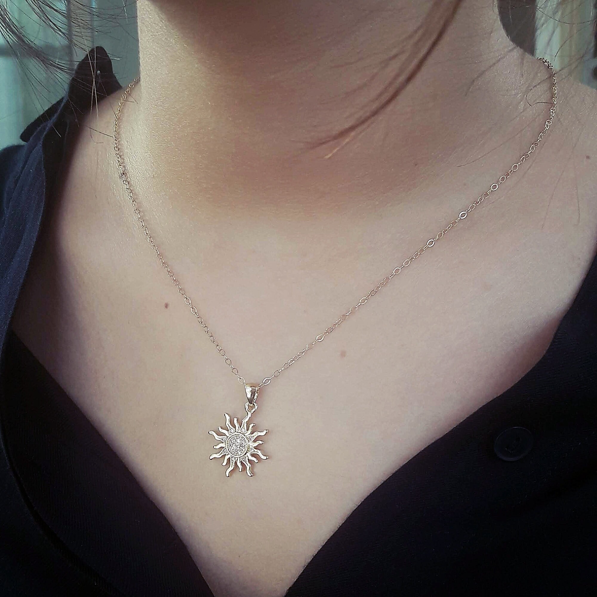 Dainty Sun Necklace Be the Sunshine Sungift Dainty Sun - Etsy UK