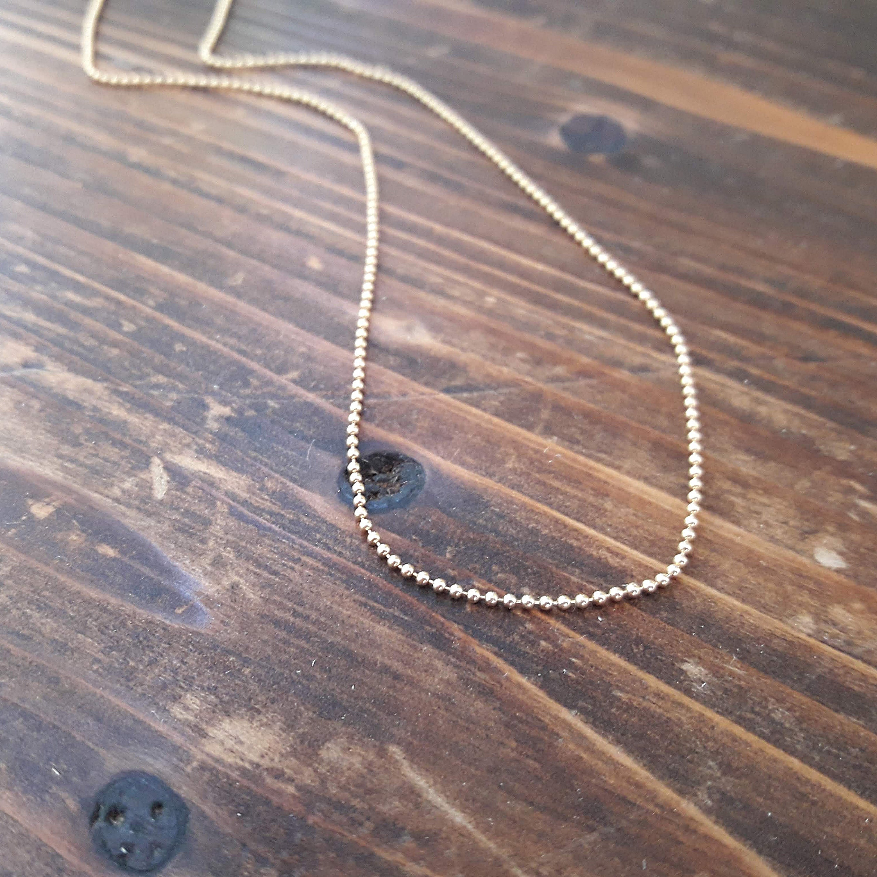 Minimalist Dainty Ball Chain Necklace, Delicate Choker, 14K Gold Filled ...