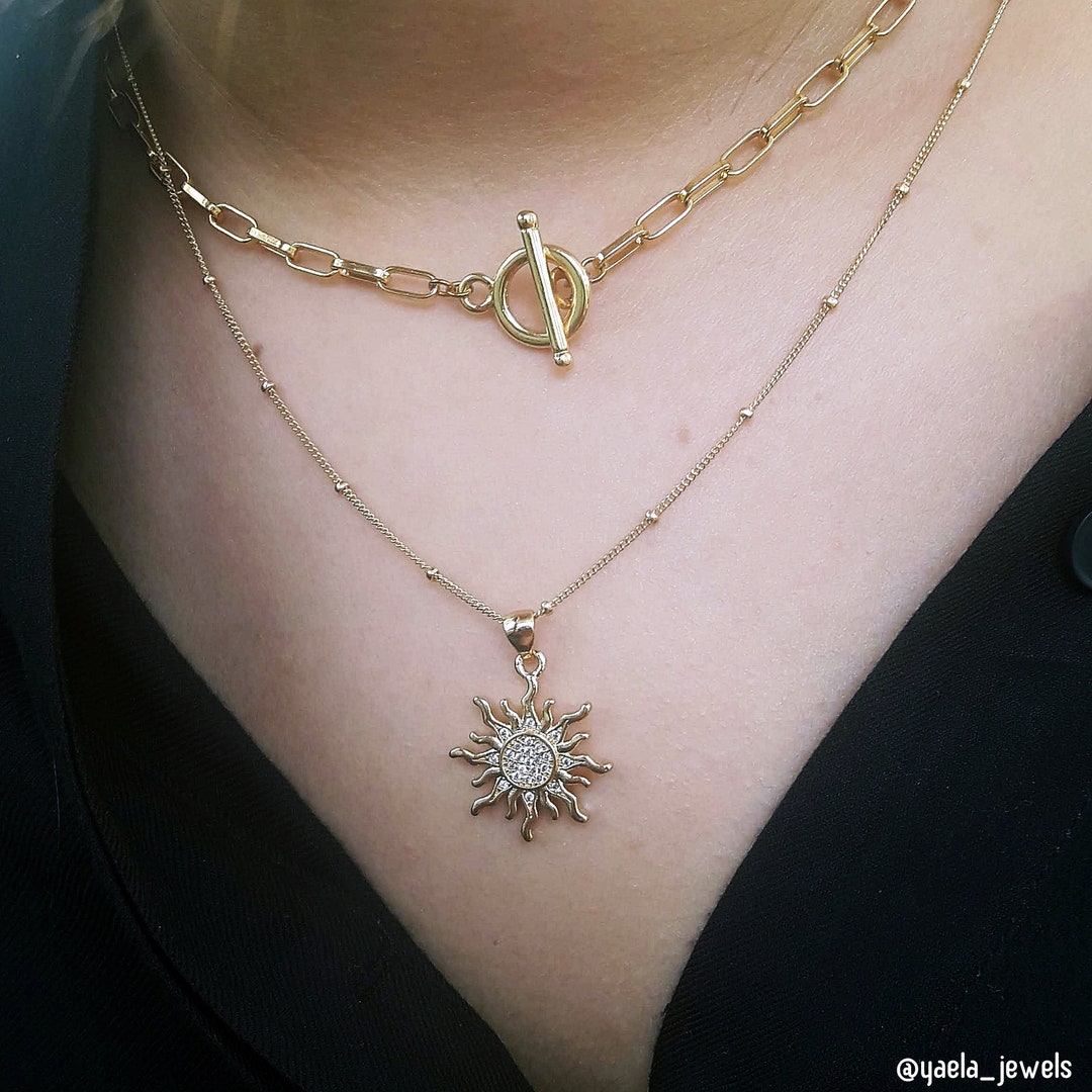 Dainty Sun Necklace, Be the Sunshine, Sungift, Dainty Sun Charm ...