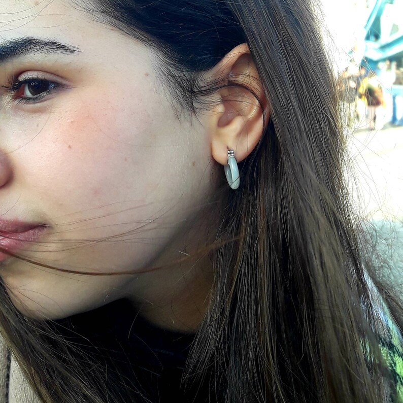 Bridel Hoops in White Pearl Tortoise Acetate Tortoise Shell - Etsy
