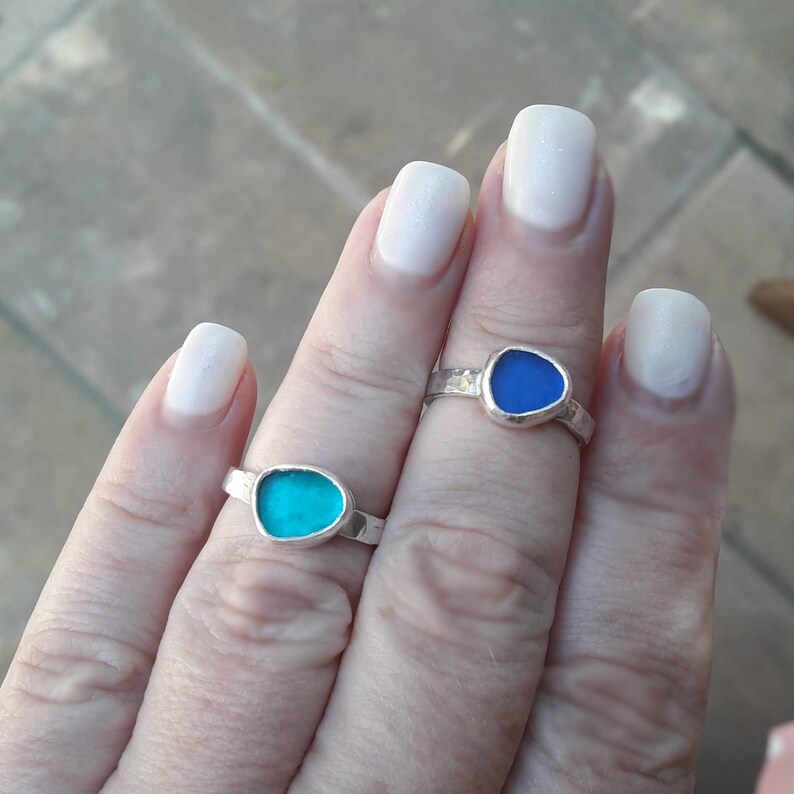 Sea Glass Ring, Genuine Beach Glass Ring, Sea Glass Jewelry, Seaglass ...