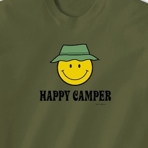 Happy Camper T-shirt Graphic Tee Funny Summer Vacation Tee Classic ...