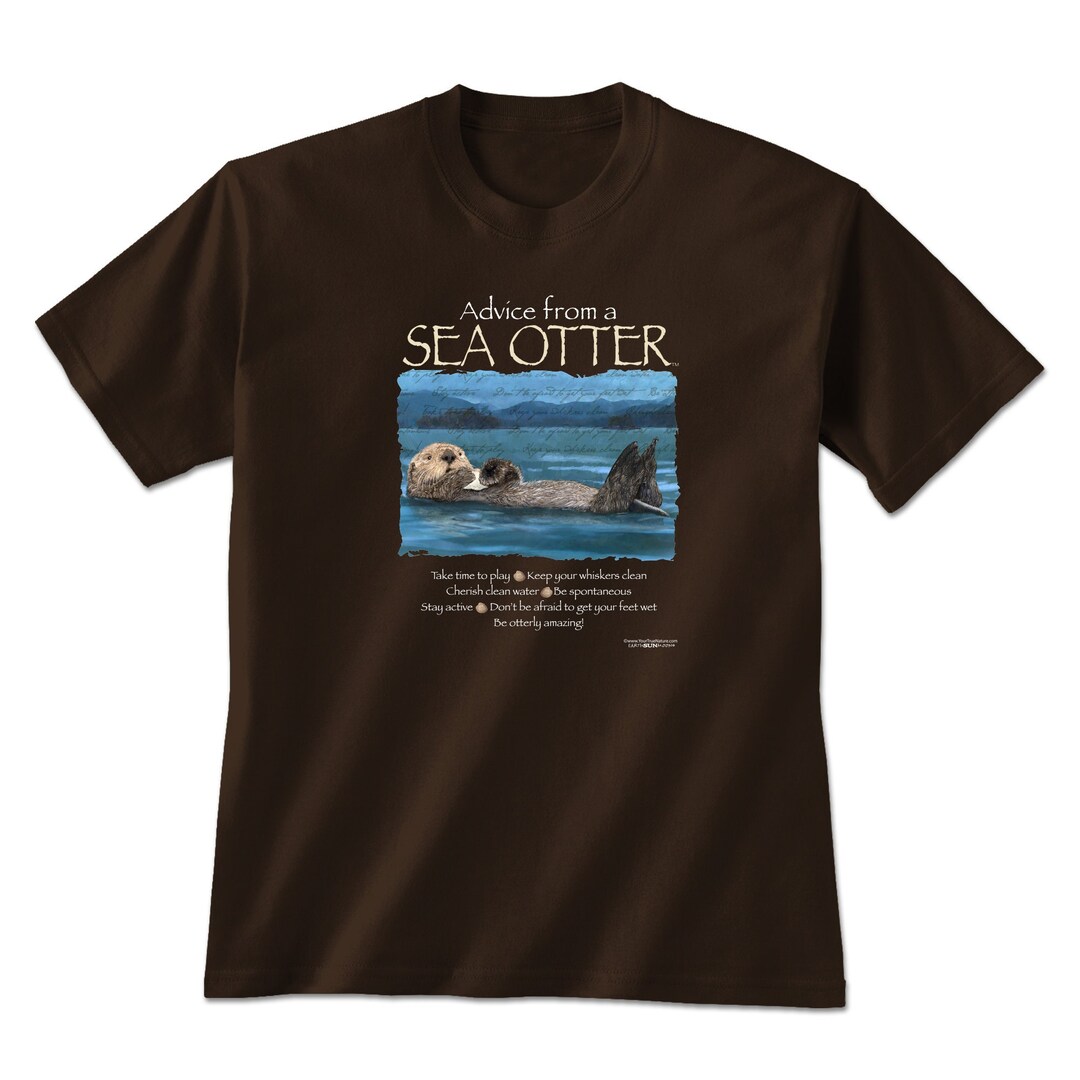 Sea Otter Shirt Ocean Tee Sea Creatures Zoo Animals Graphic T-shirt ...