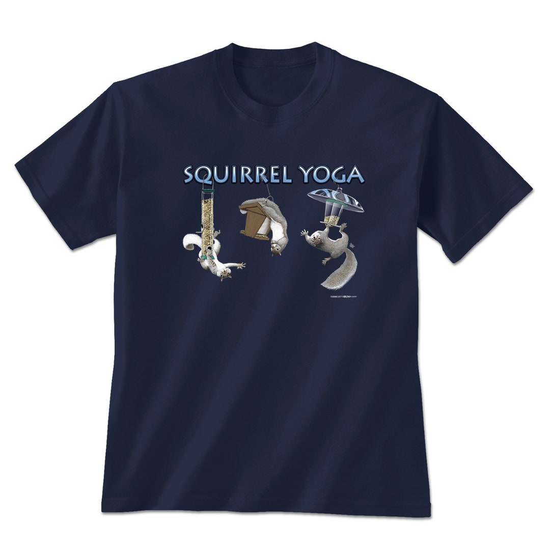 Squirrel Shirt Graphic Tee Squirrel Yoga Yoga Shirt Funny Squirrel Tee ...