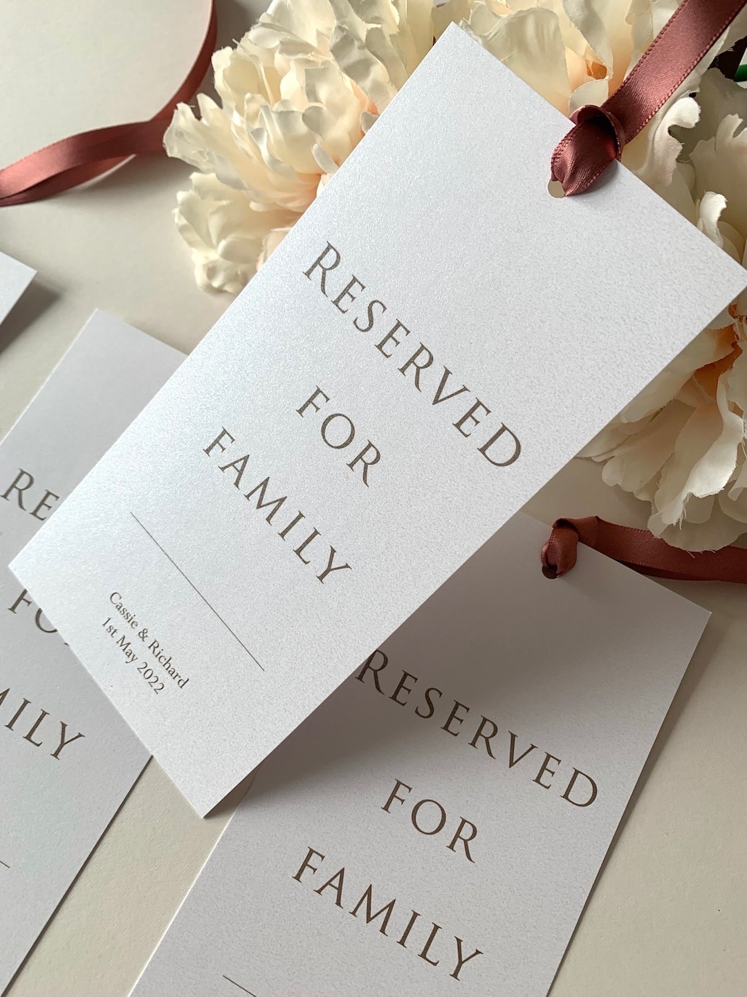 Personalised Classic Wedding Reserved Seating Sign Tag Wedding Party ...