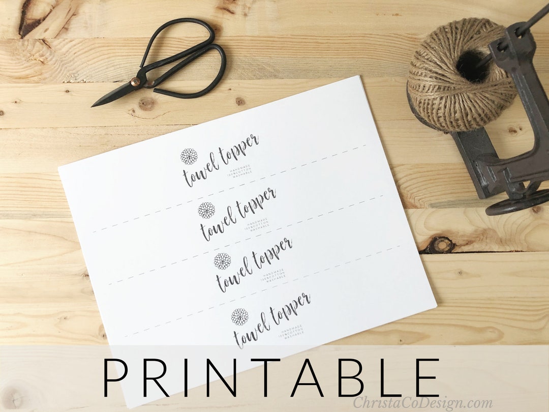 Printable Labels Towel Topper | Towel Topper Label Printable PDF ...