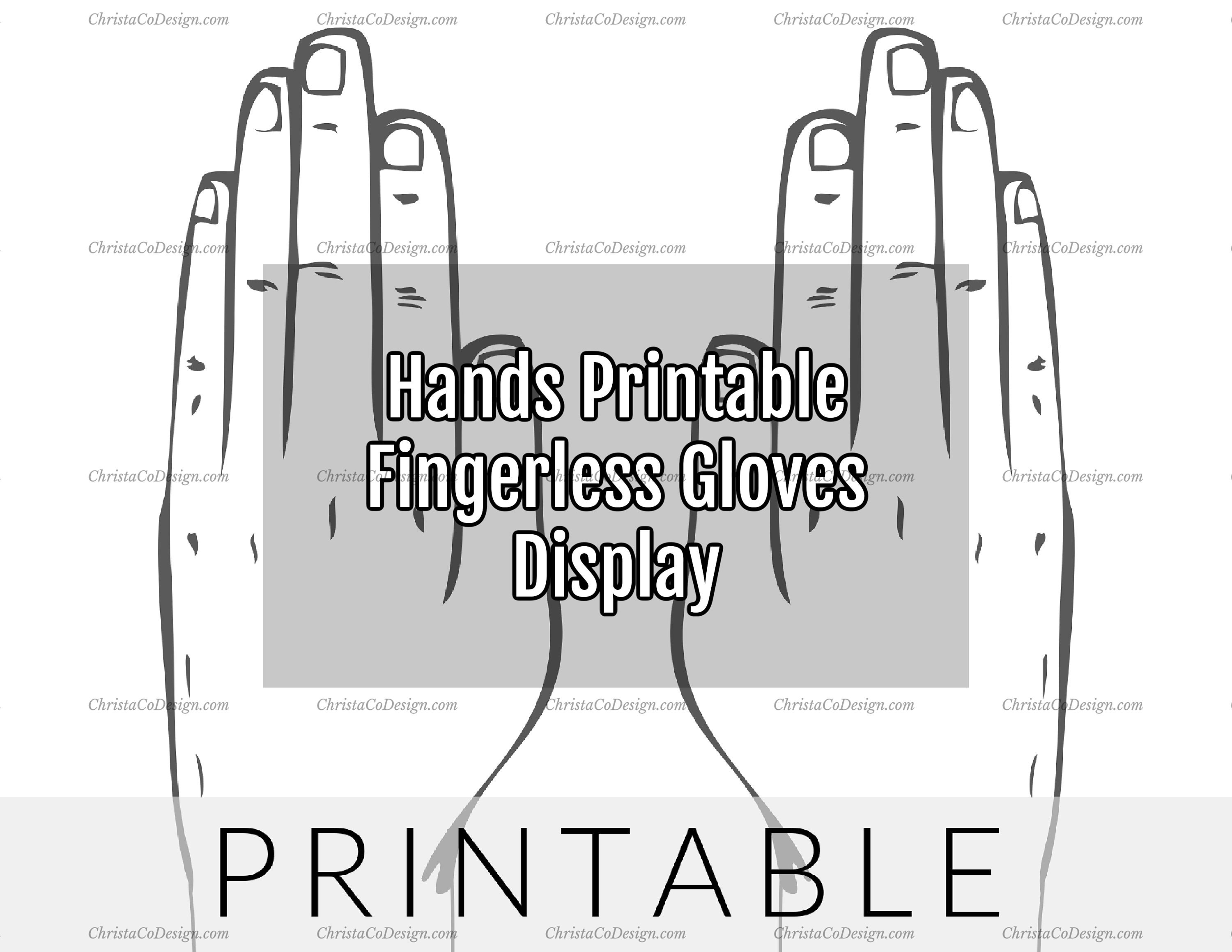 Printable Hand Display Template: Fingerless Gloves Card (PDF Download ...