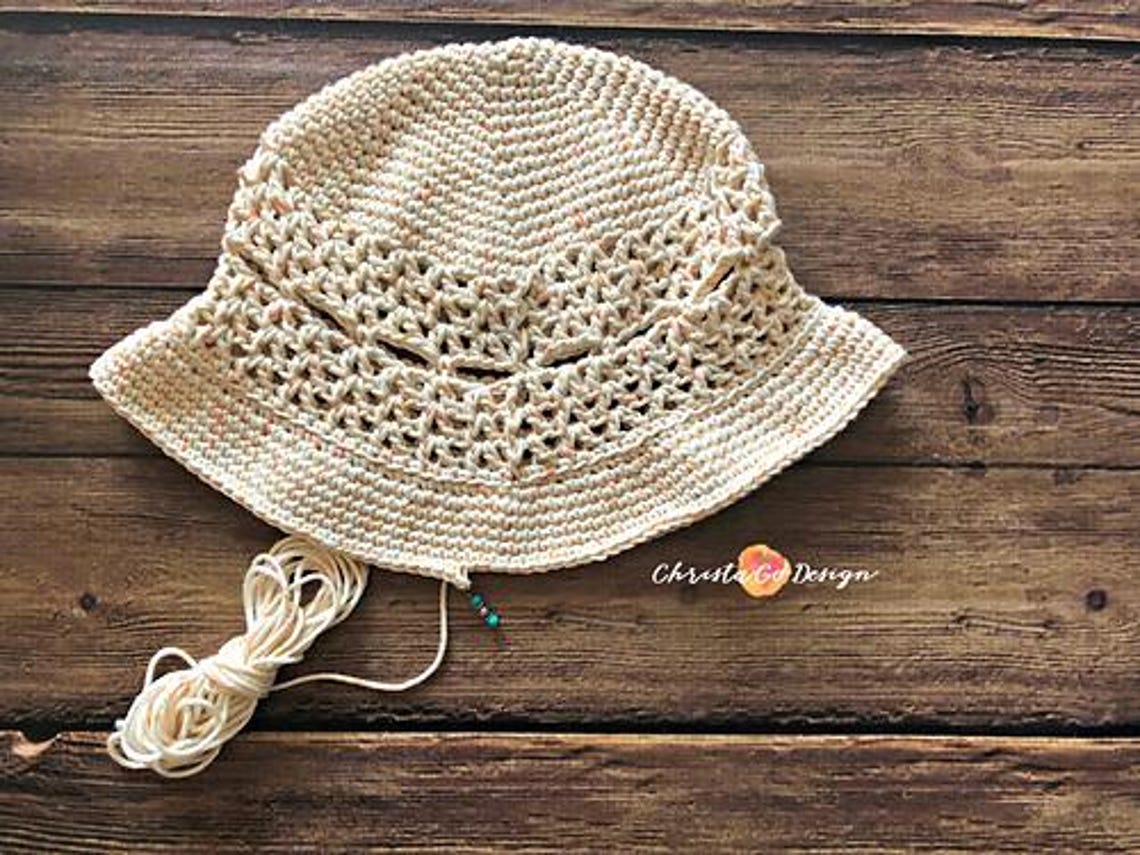 Crochet Sun Hat Pattern PDF: Easy Brimmed Aran Hat - Etsy
