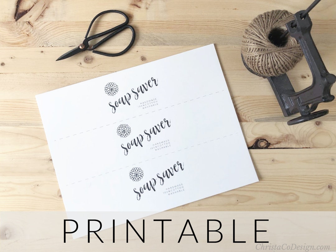 Printable Labels Soap Saver | Soap Pouch Label Printable PDF | Soap ...