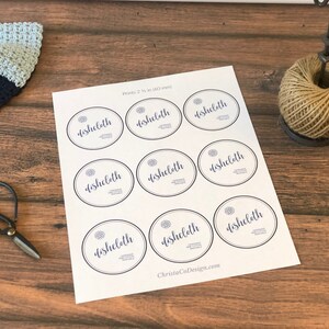 Printable Gift Tag Dishcloth Label Printable PDF Round Tag Crochet ...
