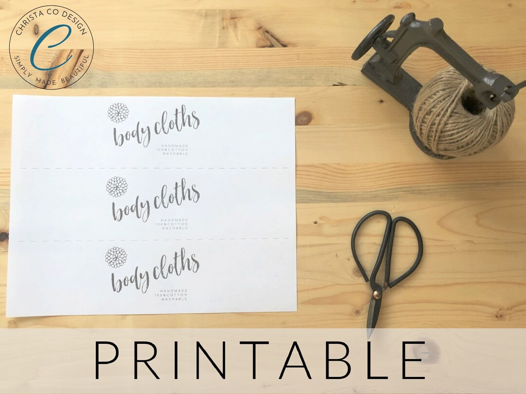 Printable Labels Body Cloths | Crochet Body Cloth Label Printable PDF ...