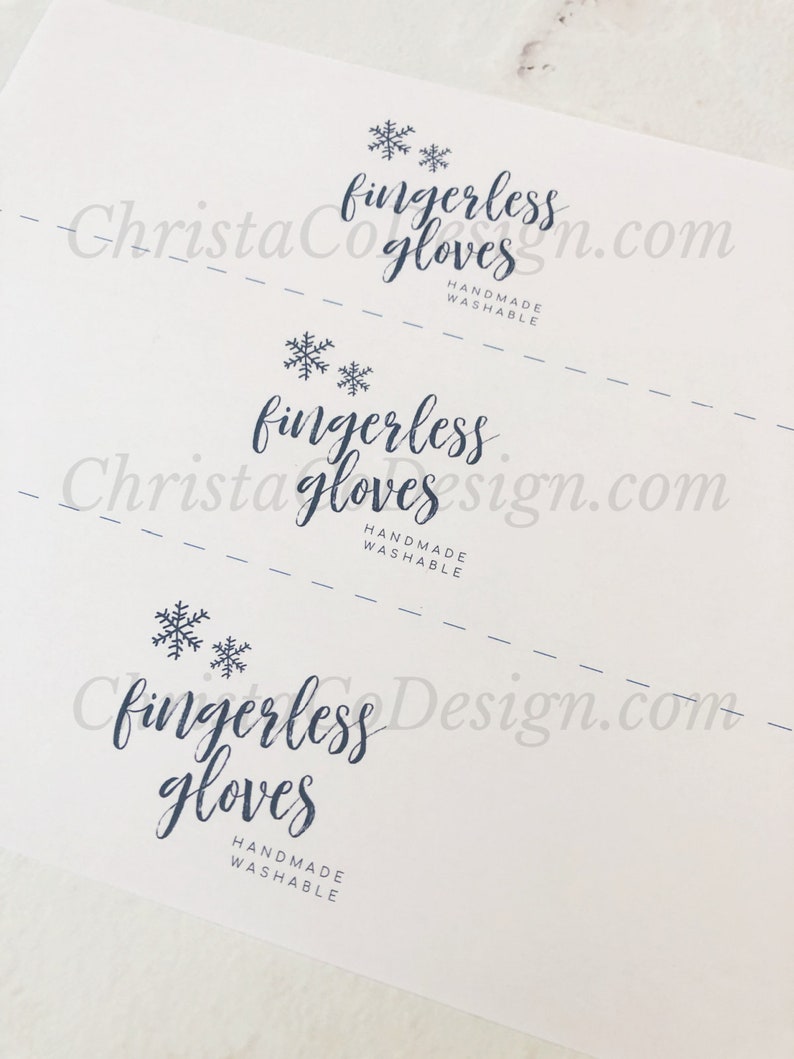 Printable Label for Fingerless Gloves | PDF Printable Crochet ...
