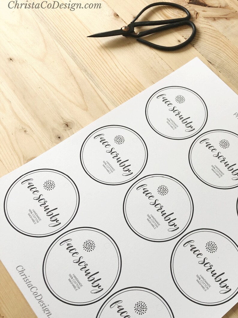 Printable Face Scrubby Gift Tag | Face Scrubby Label Printable PDF ...