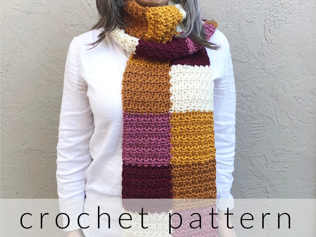 Crochet Pattern Iseo Scarf | Color Block Scarf Crochet Pattern | Wander ...