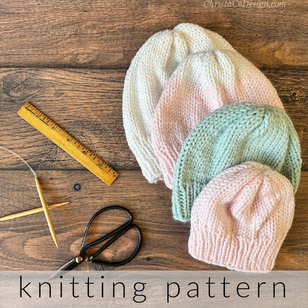 Beginner Knitting Pattern for Aran Beanie - Simple Stockinette Toque ...