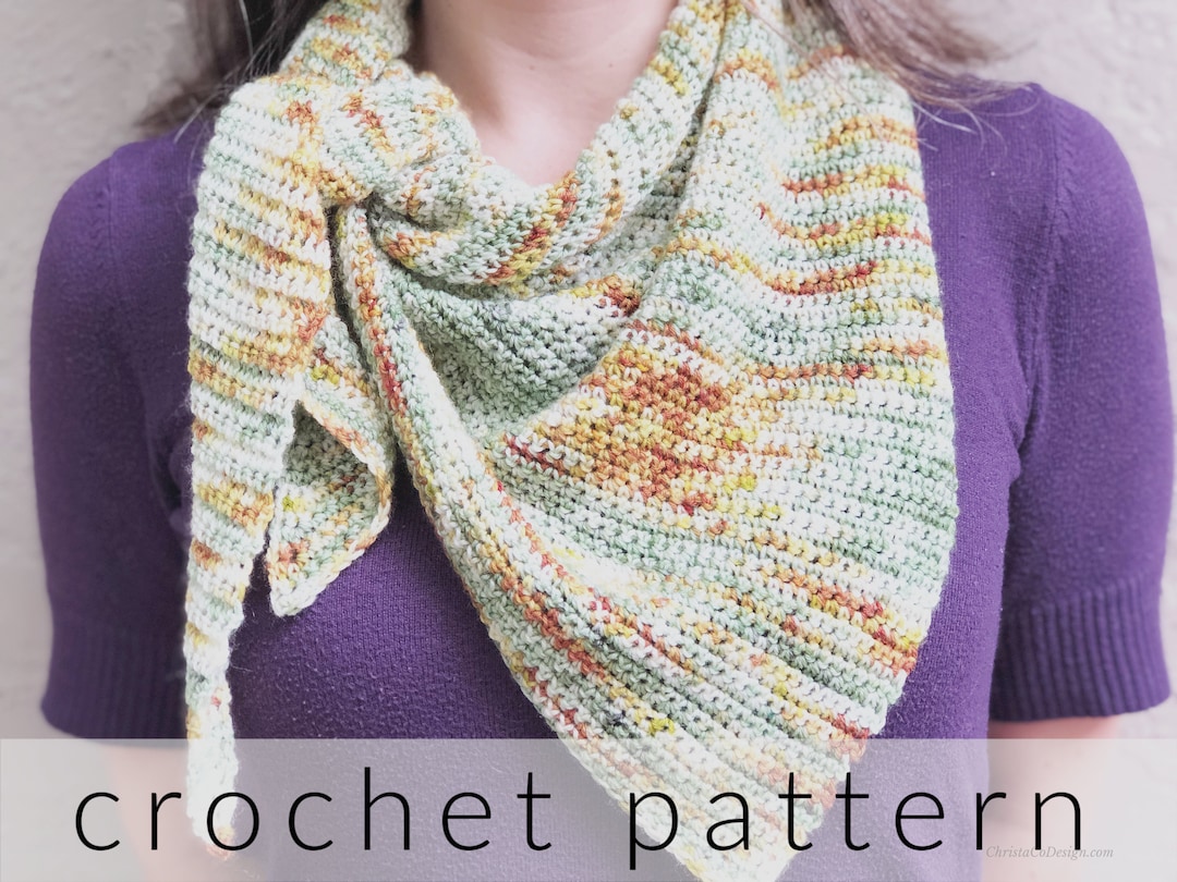 Tuscan Scarf Crochet Pattern - Yarn - Beginner - Sideways Triangle ...