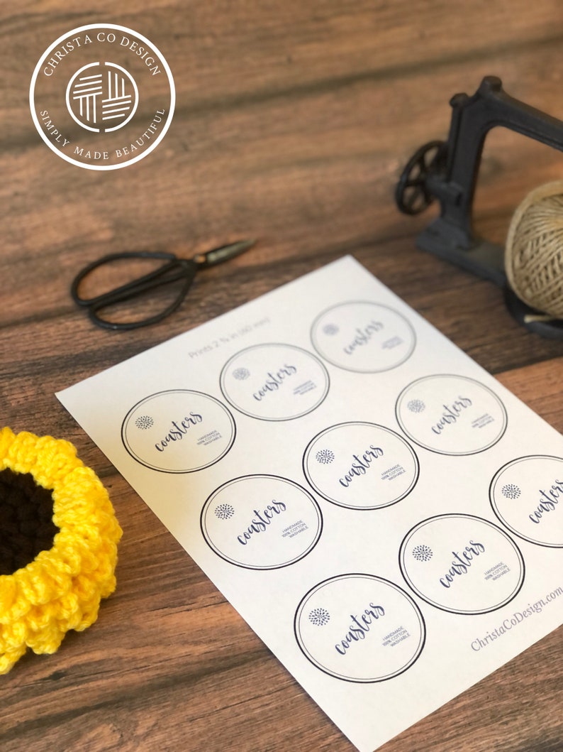 Printable Gift Tag Coaster Label Printable PDF Round Tag - Etsy