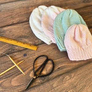 Beginner Knitting Pattern for Aran Beanie - Simple Stockinette Toque ...