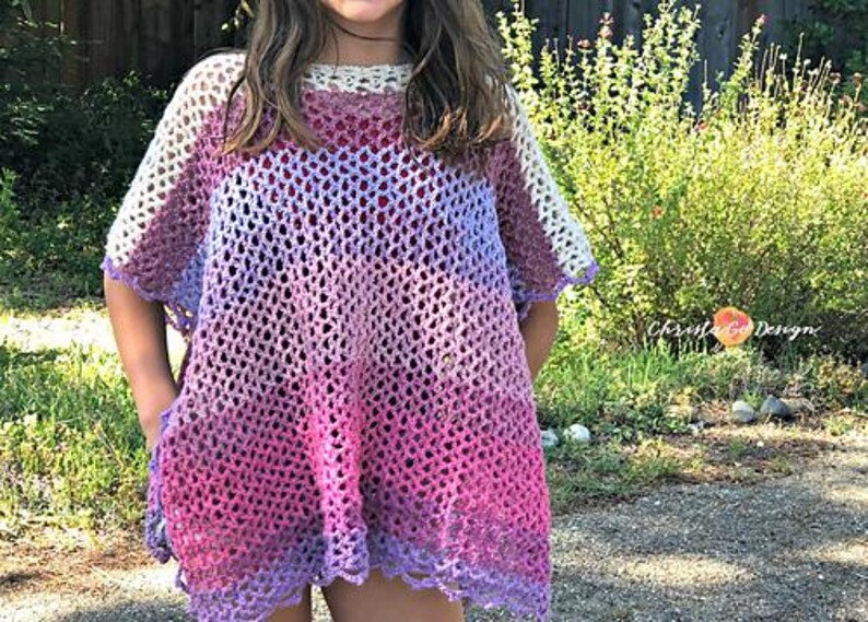 Crochet Merletto Poncho Pattern PDF - Intermediate - DK Yarn - Toddler ...
