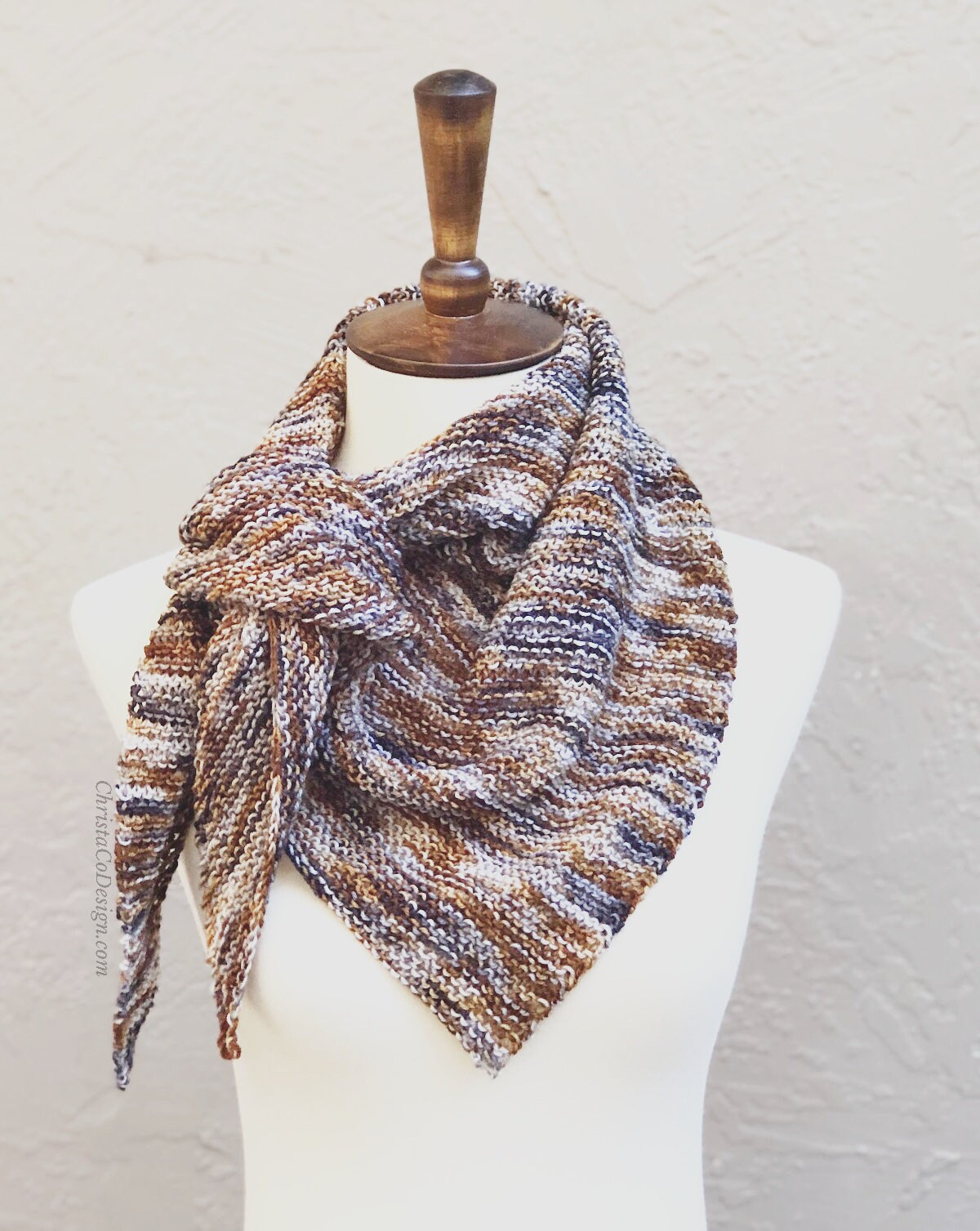 Tostata Knit Scarf Pattern Beginner Triangle Scarf Knitting - Etsy