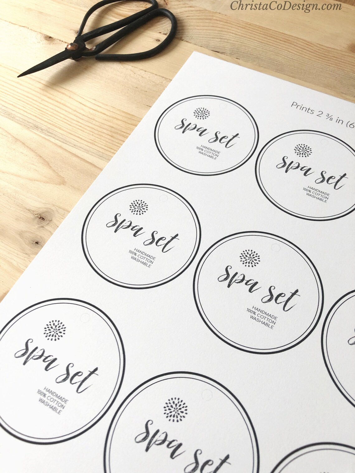 Printable Spa Set Gift Tags: Handmade Cotton Labels (PDF Download) - Etsy