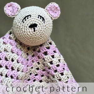 Bettie Bear Lovey Crochet Pattern PDF - Easy DK Yarn Granny Square - Etsy