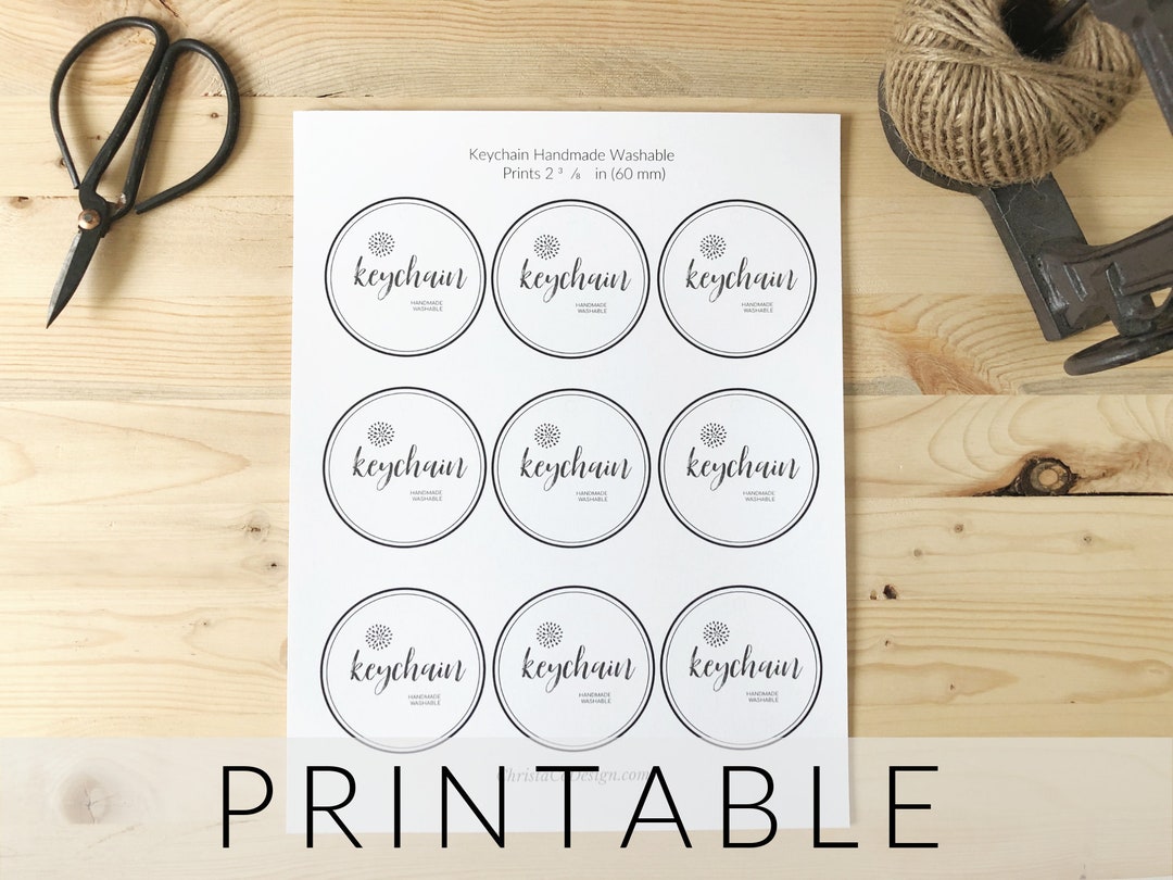 Printable Keychain Gift Tag | Keychain Label Printable PDF | Key Chain ...