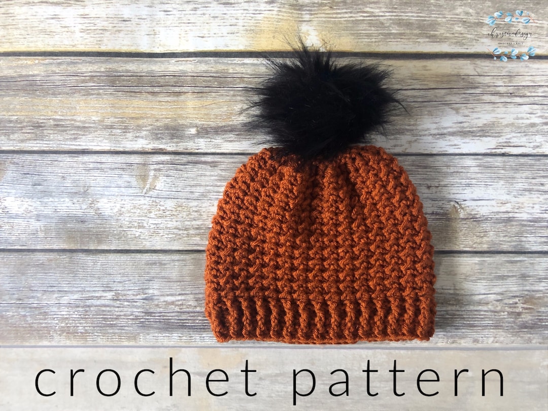Autumn Crunch Hat Crochet Pattern PDF - Easy Aran Yarn Beanie, Toque ...