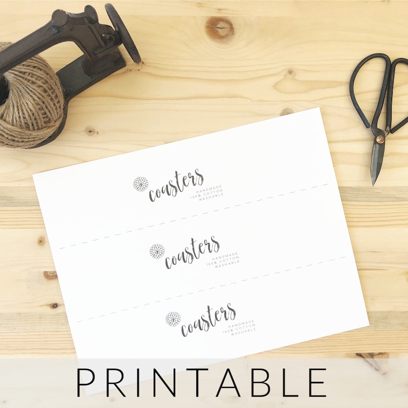 Printable Labels Coaster | Crochet Coaster Label Printable PDF | Knit ...