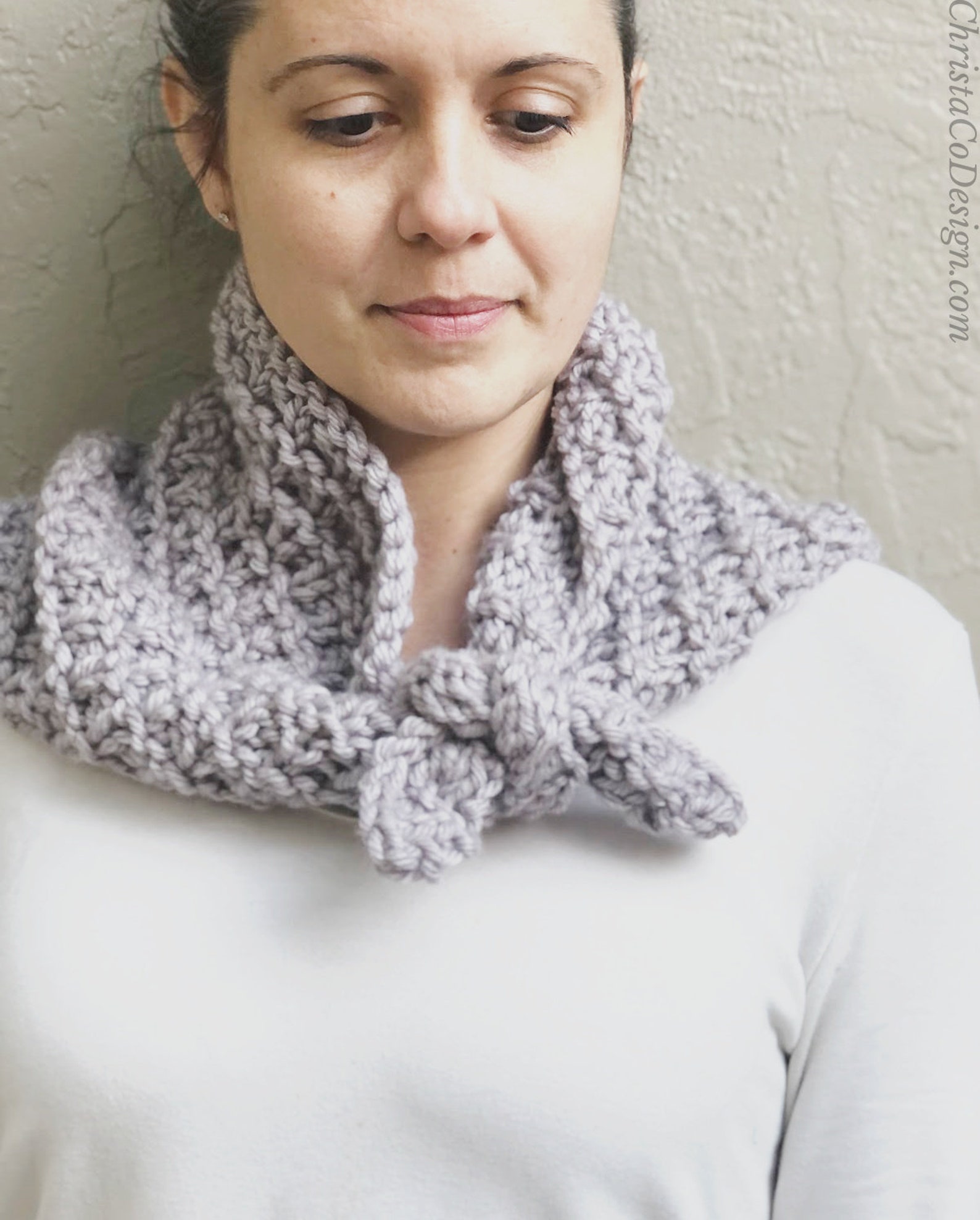 Knitting Pattern Chunky Scarflette Alba Scarflette Knitting Pattern ...