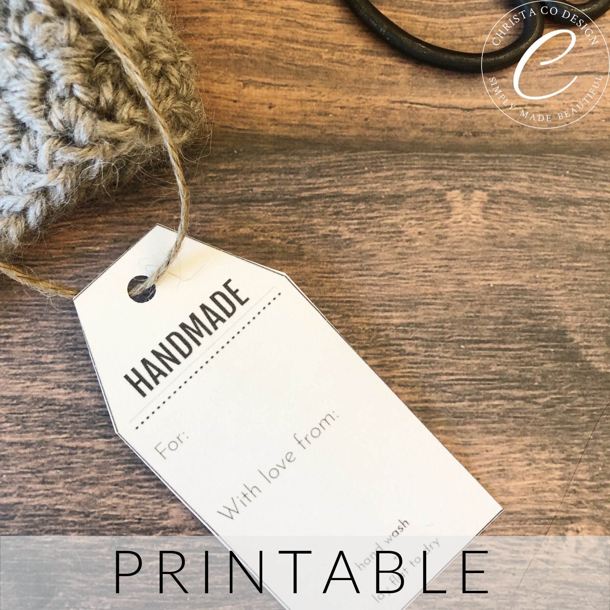 Printable Gift Tags Handmade Labels Handmade Tags Crochet - Etsy