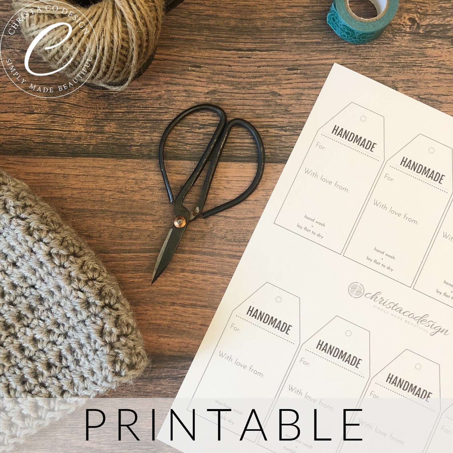 Printable Gift Tags Handmade Labels Handmade Tags Crochet - Etsy