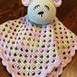 Bettie Bear Lovey Crochet Pattern PDF - Easy DK Yarn Granny Square - Etsy
