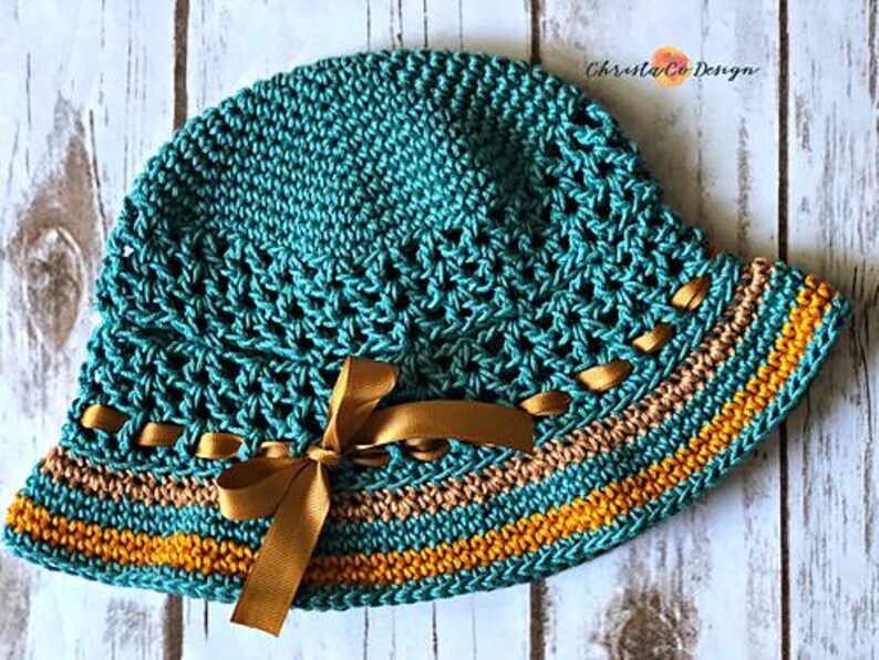 Crochet Sun Hat Pattern PDF: Easy Brimmed Aran Hat - Etsy
