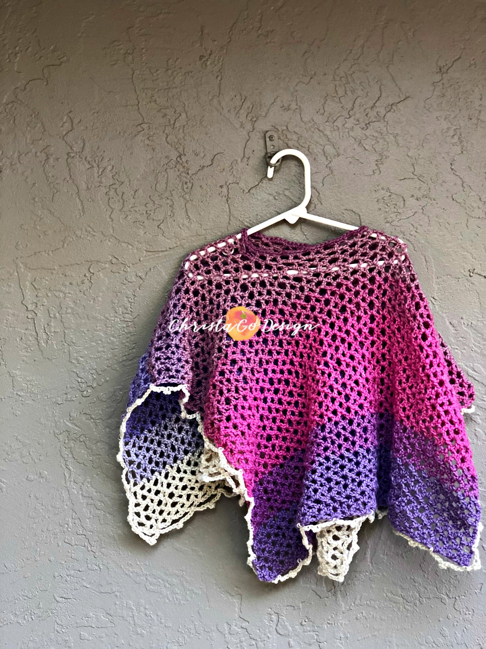 Crochet Merletto Poncho Pattern PDF - Intermediate - DK Yarn - Toddler ...