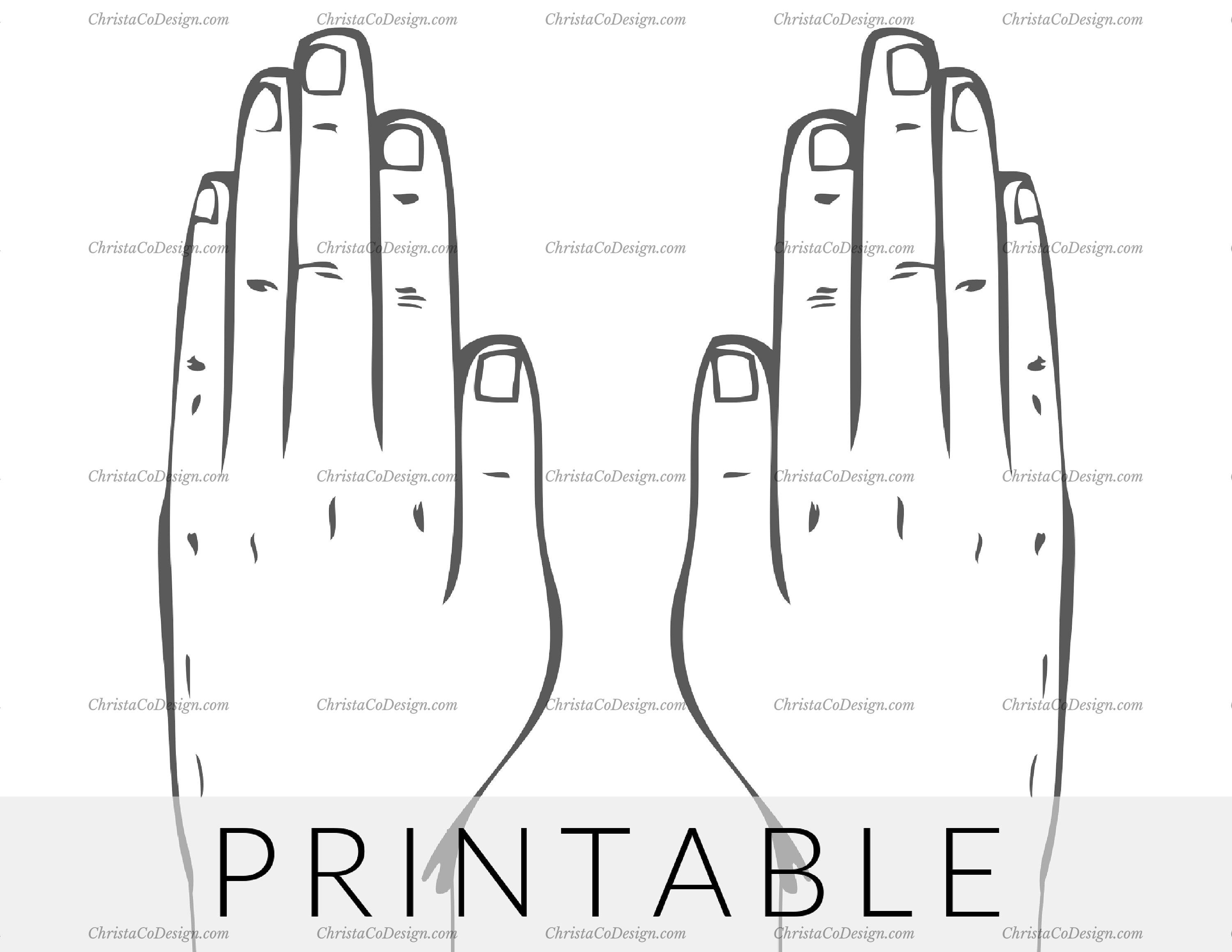 Printable Hand Display Template: Fingerless Gloves Card (PDF Download ...