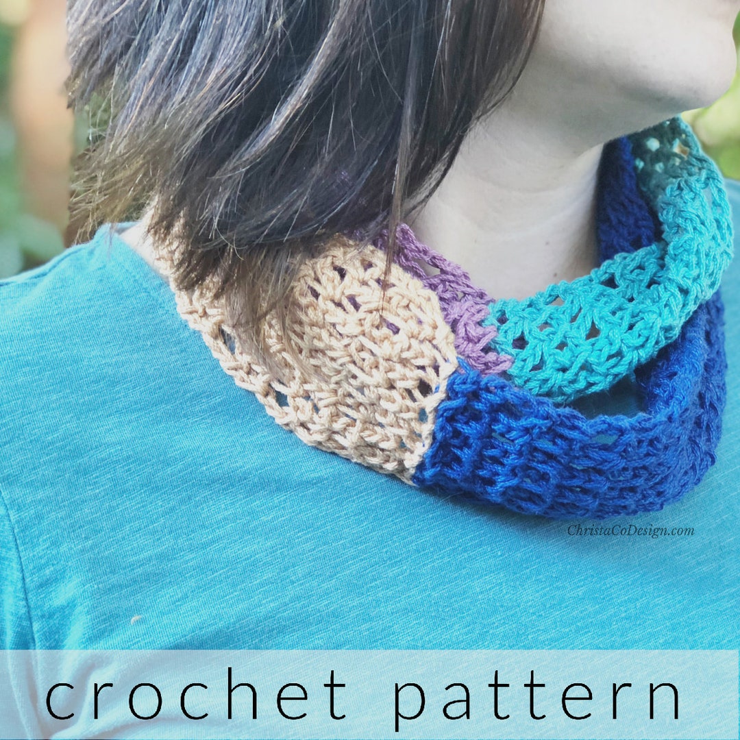 Colorblock Cowl Crochet Pattern - Easy Stripes & Colorwork - Worsted ...