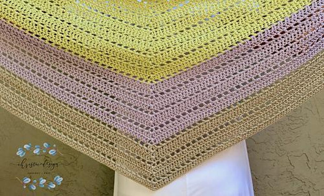 Lilla Shawl Crochet Pattern - Easy Aran Yarn - Stripes & Colorwork ...