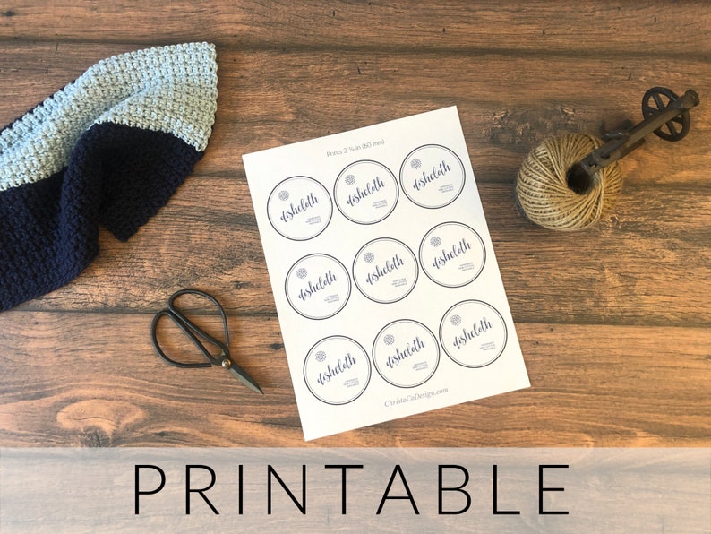 Printable Gift Tag Dishcloth Label Printable PDF Round Tag - Etsy