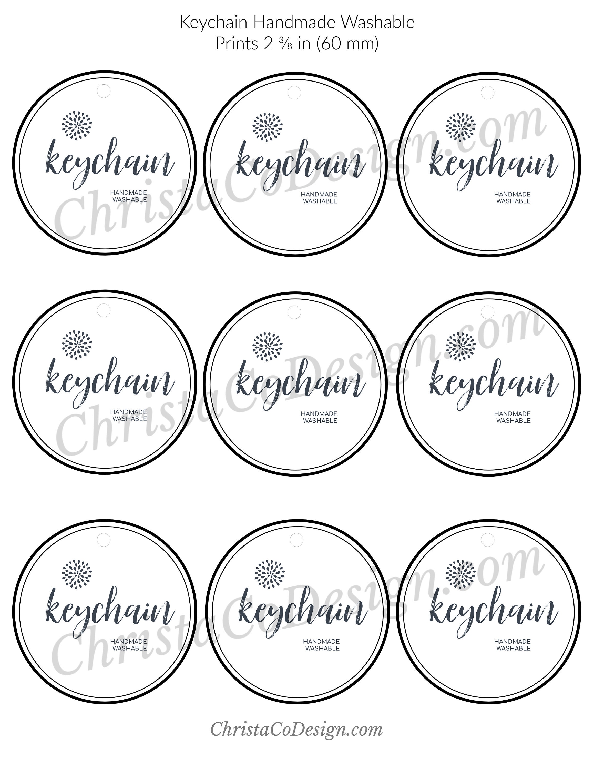 Printable Keychain Gift Tags: Handmade Circle Labels (PDF Download) - Etsy