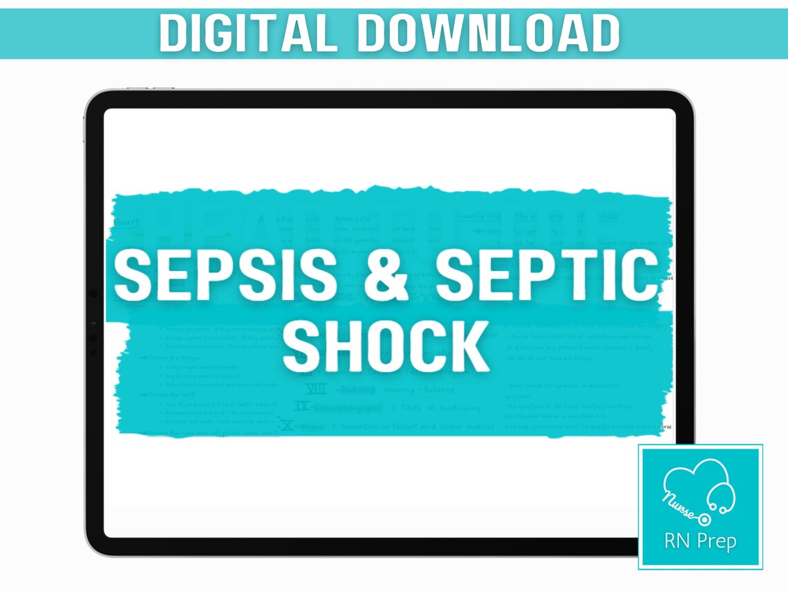 Sepsis & Septic Shock Cheat Sheet, Nurse Study Sheets - Etsy
