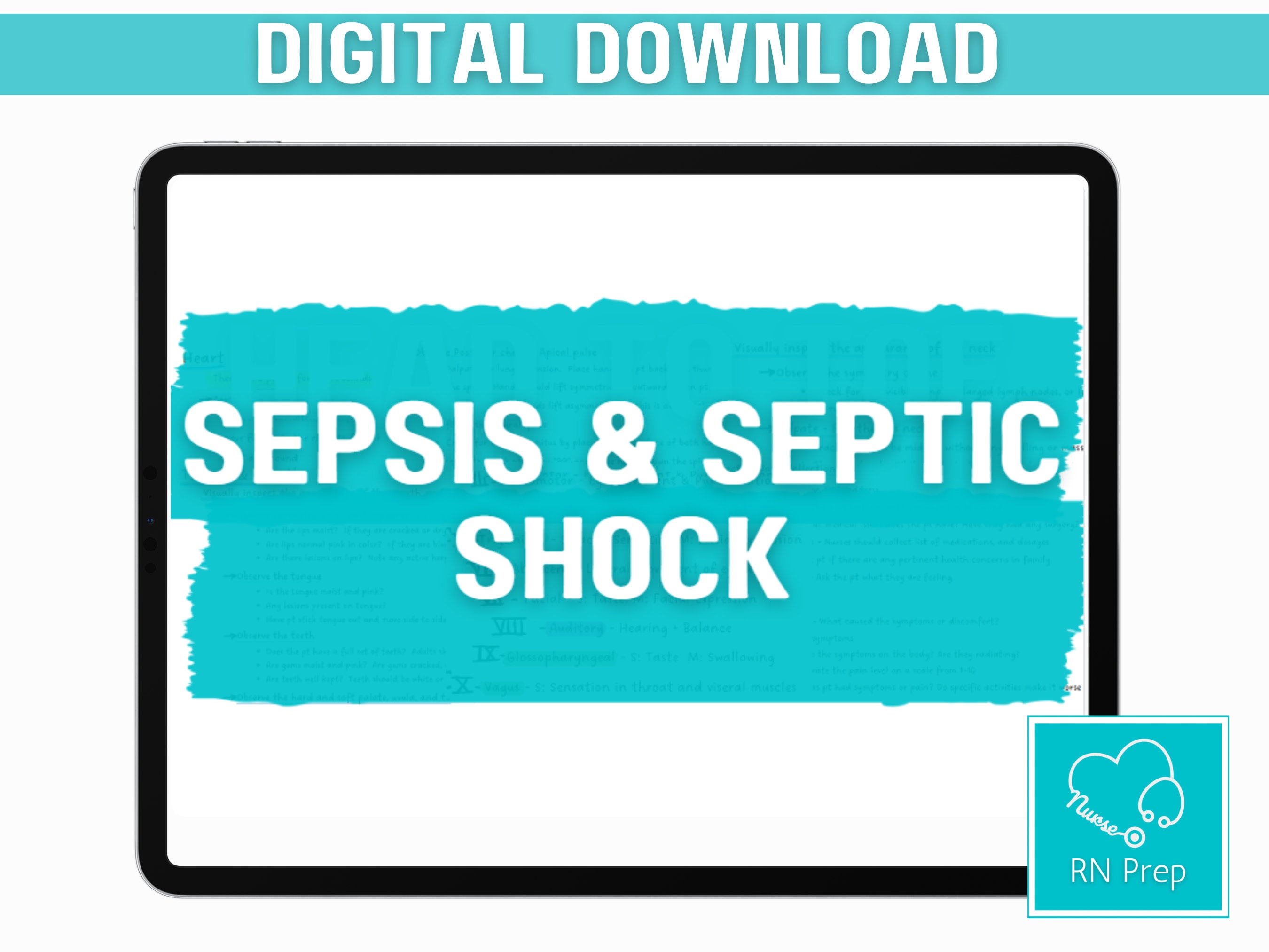 Sepsis & Septic Shock Cheat Sheet, Nurse Study Sheets - Etsy