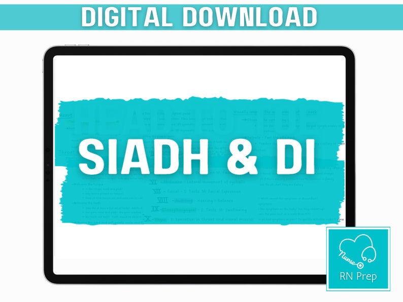 SIADH & DI Cheat Sheet, Nurse Study Sheets - Etsy