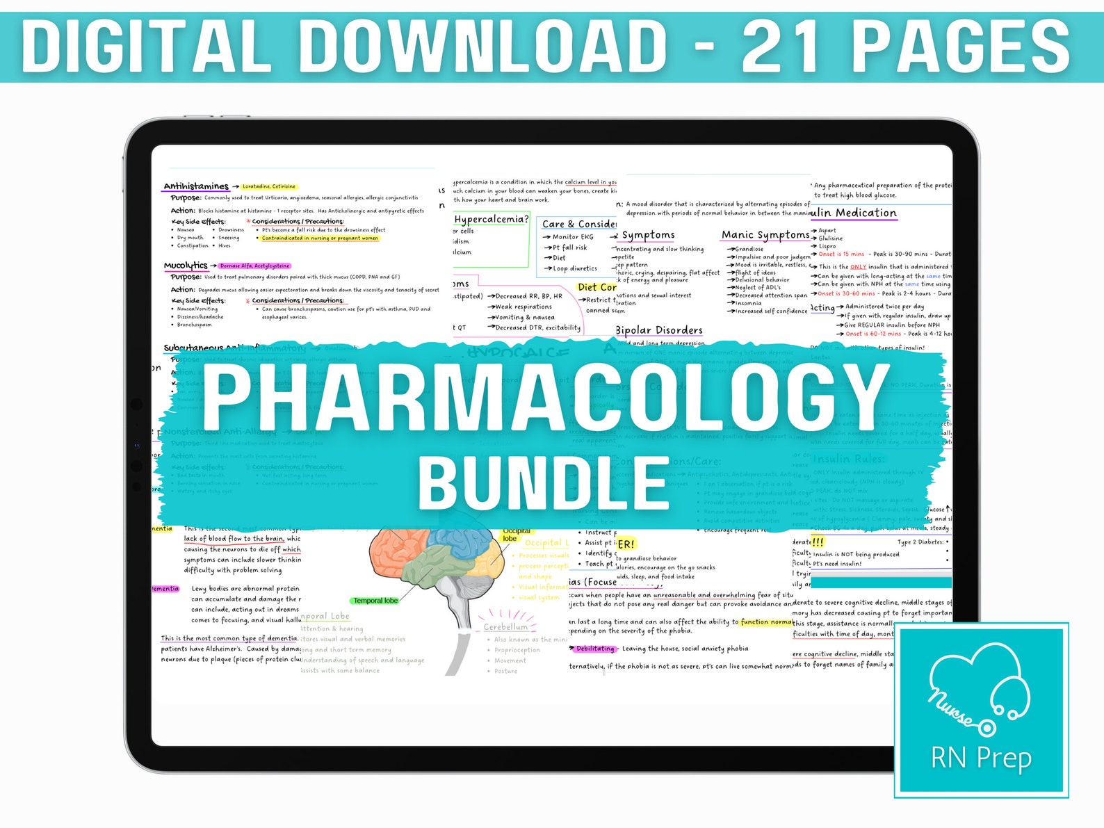 Pharmacology Nurse's Bundle, Comprehensive Pharmacology Study Guide ...