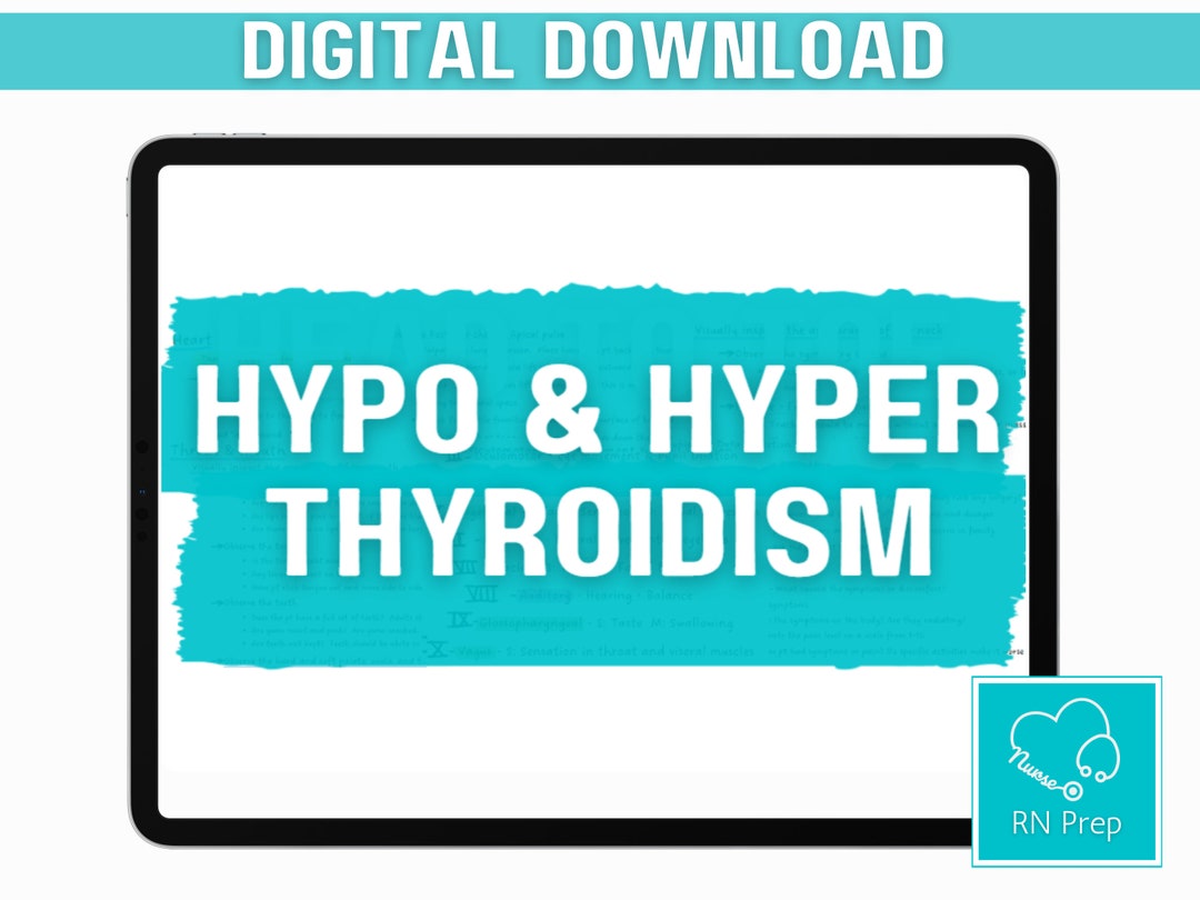Hypothyroidism & Hyperthyroidism Cheat Sheet, Nurse Study Sheets - Etsy