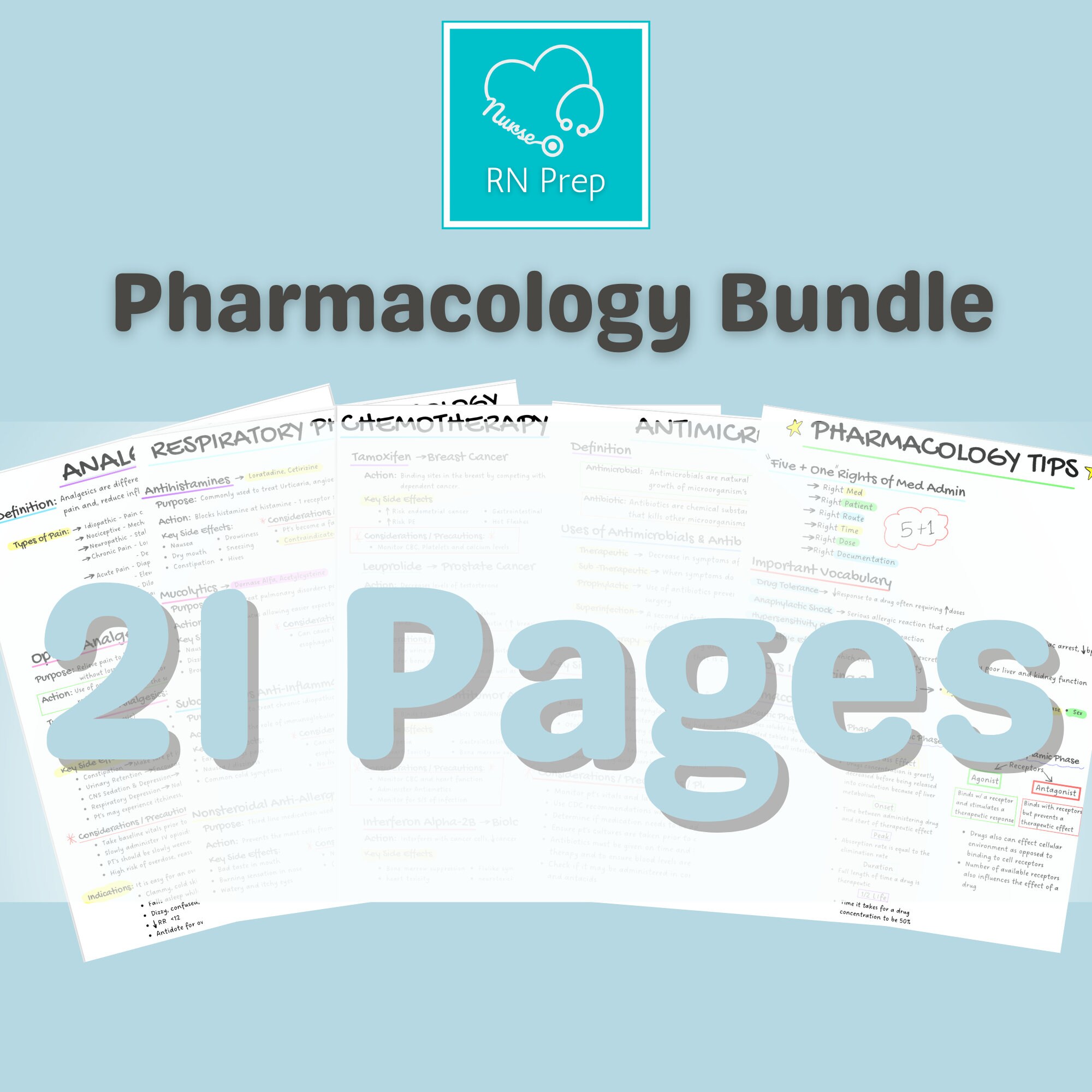 Pharmacology Nurse's Bundle Comprehensive Pharmacology | Etsy